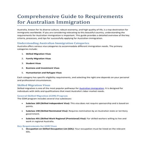 Comprehensive Guide to Requirements for Australian Immigration.docx