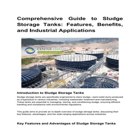Comprehensive Guide to Sludge Storage Tanks_ Features, Benefits, and ...