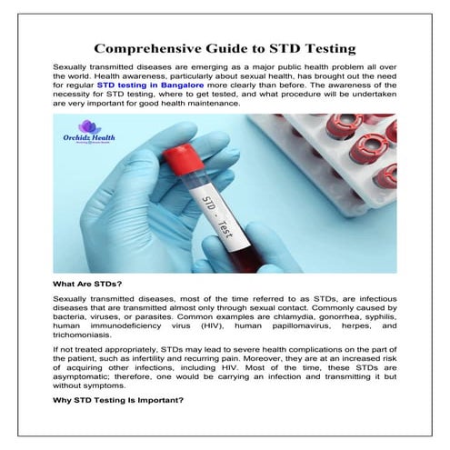 Comprehensive Guide To Std Testingpdf