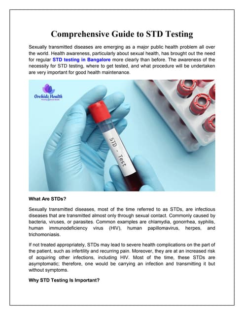 Comprehensive Guide To Std Testingpdf