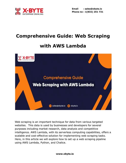Comprehensive Guide: Web Scraping with AWS Lambda | PDF Comprehensive Guide: Web Scraping with AWS Lambda | PDF