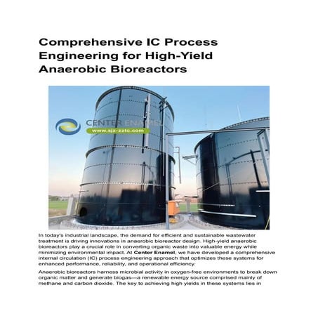 Comprehensive IC Process Engineering for High-Yield Anaerobic ...
