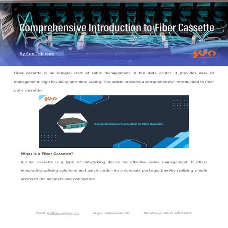 Comprehensive Introduction to Fiber Cassette | PDF