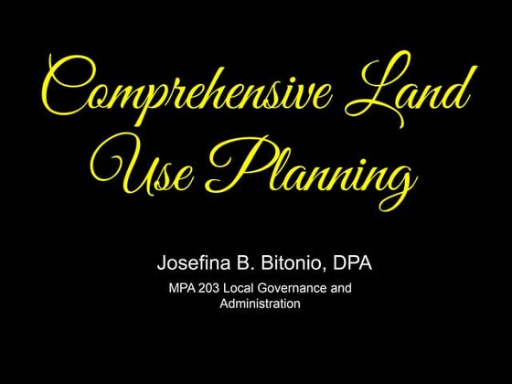Comprehensive Development Plan | PPT