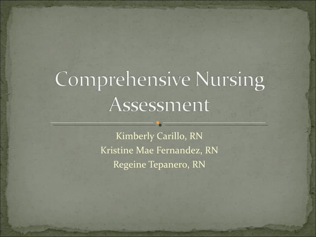 General survey for health assessment fundamental of nursing | PPTX | Sexual Health | Diseases ...