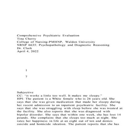 Comprehensive Psychiatric EvaluationTina CherryColle | DOCX
