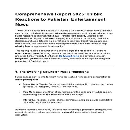 Comprehensive Report 2025_ Public Reactions to Pakistani Entertainment ...