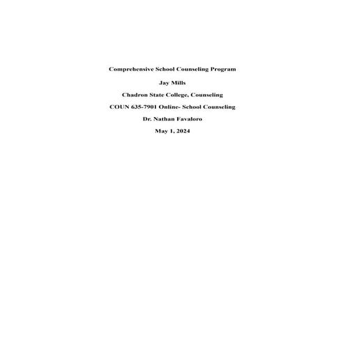 Comprehensive School Counseling Chadron State College Counseling ...