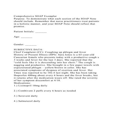 Comprehensive SOAP ExemplarPurpose To demonstrate what each sec.docx ...