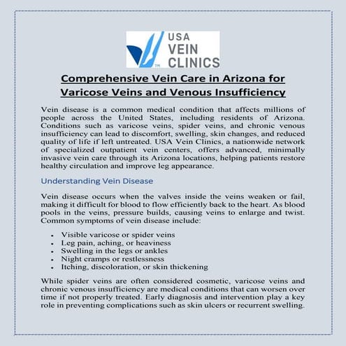 Comprehensive Vein Care in Arizona for Varicose Veins and Venous ...
