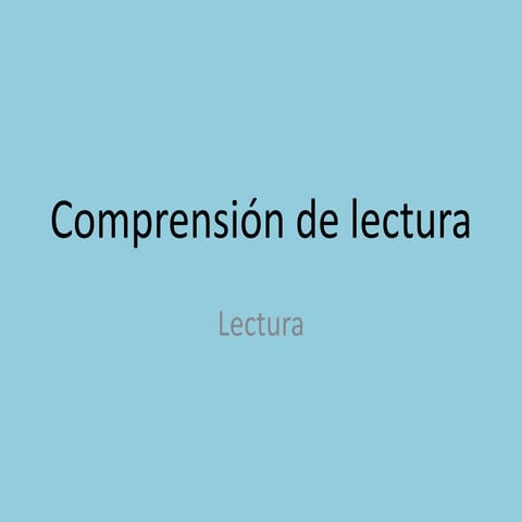 Comprensión de lectura | PPTX