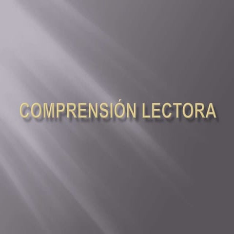 Comprensión lectora | PPTX