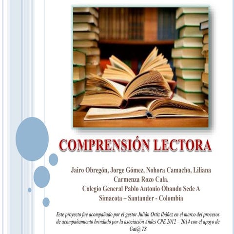 Proyecto comprension lectora | PPT