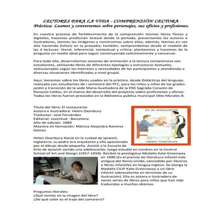 COMPRENSIÓN LECTORA - PRÁCTICA LEAMOS Y CONVERSEMOS SOBRE PERSONAJES ...