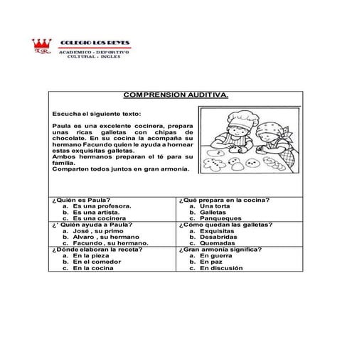 Comprension auditiva | DOCX