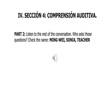 Comprension Auditiva Part 2 | PPTX