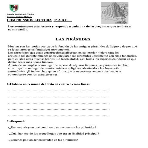 Comprensión lectora de texto no literario | DOCX