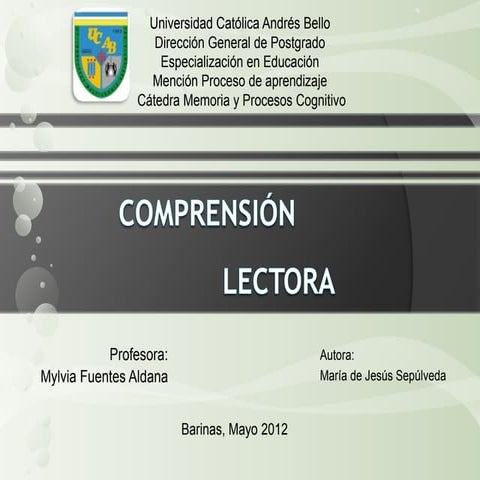Comprension Lectora | PPTX