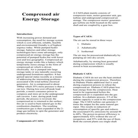 Compressed air energy storage | PDF