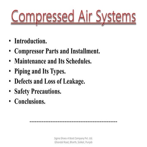 Compressed air systems | PPTX