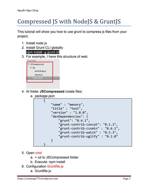 Compressed js with NodeJS & GruntJS | PDF Compressed js with NodeJS & GruntJS | PDF