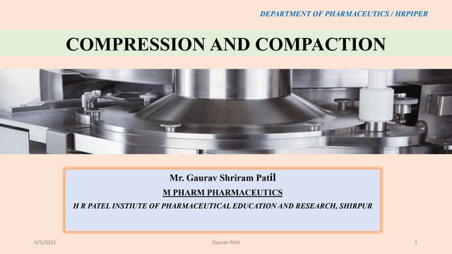 Physics of tablet compression | PPT | Physics | Science