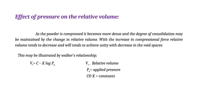 Heckel Plots for Tablet Compression | PPTX
