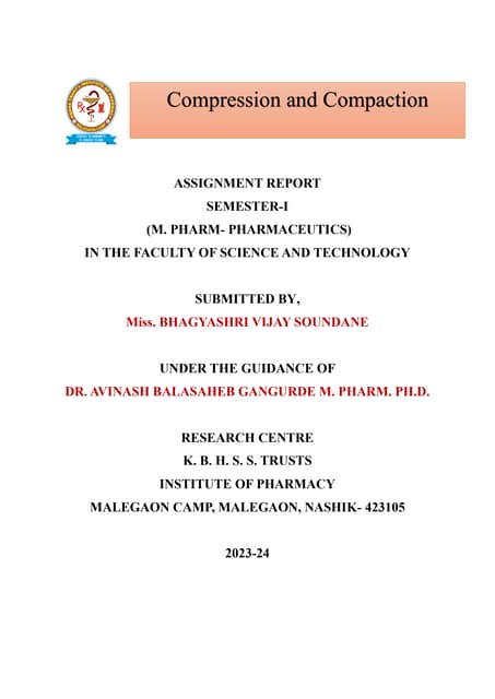 Physics of tablet compression | PPT | Physics | Science