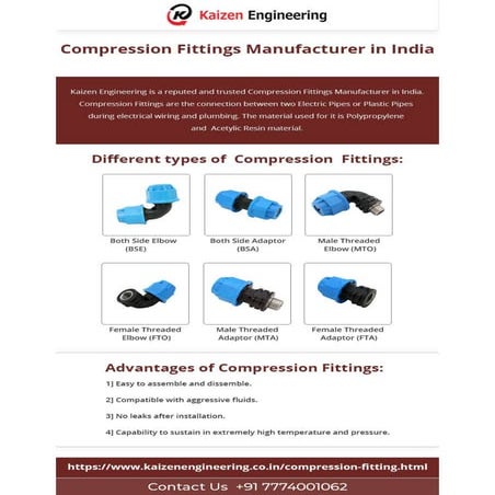 Compression Fittings Manufacturer-Kaizen Engineering | PDF