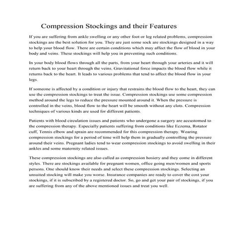 Compression stockings | PDF