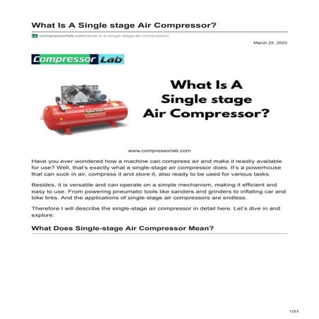 What Is A Single stage Air Compressor.pdf