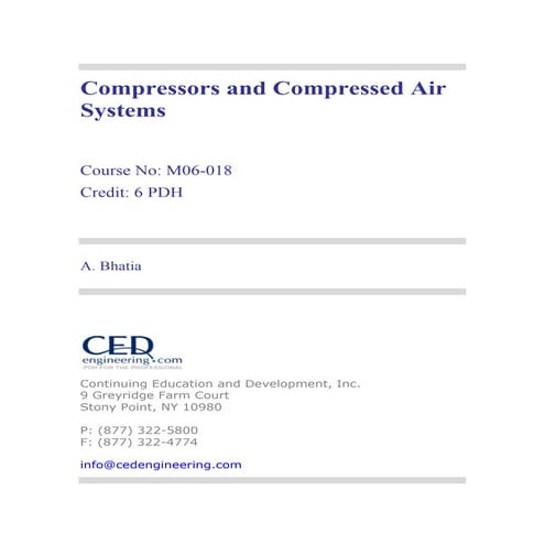Compressors and compressed air systems | PDF
