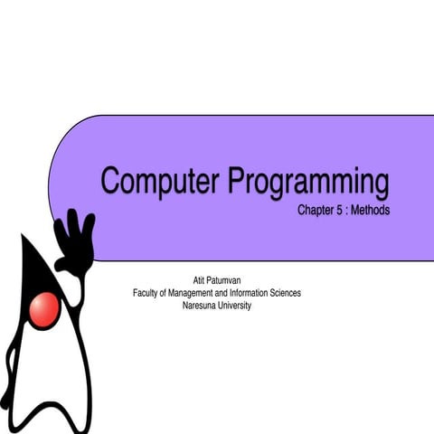 Computer Programming Chapter 5 Methods Ppt 7376