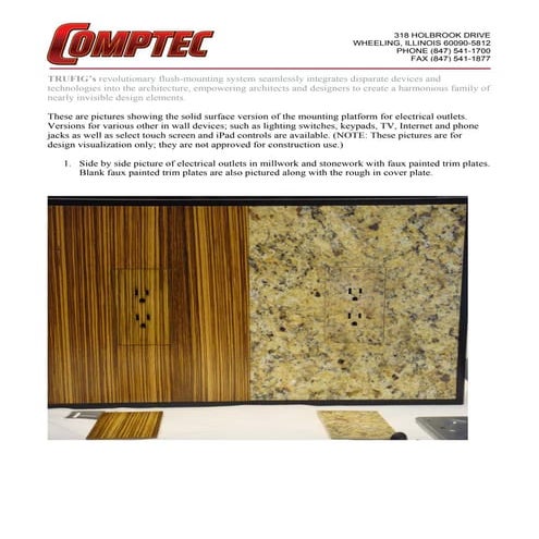 Comptec solid surface electrical flush mounting platform | PDF