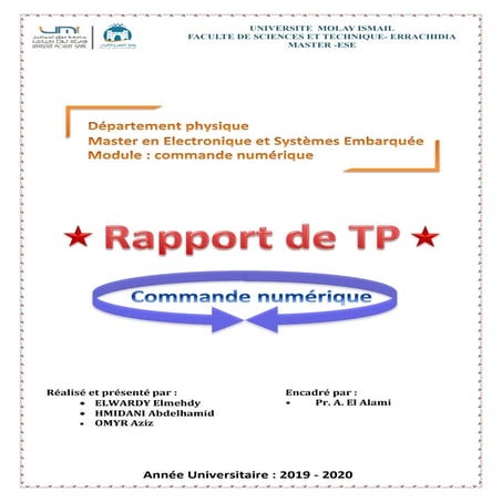 Compte rendu de tp de commande numerique | PDF