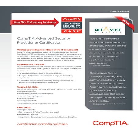 CompTIA Advanced Security Practitioner | PDF | Technology & Computing
