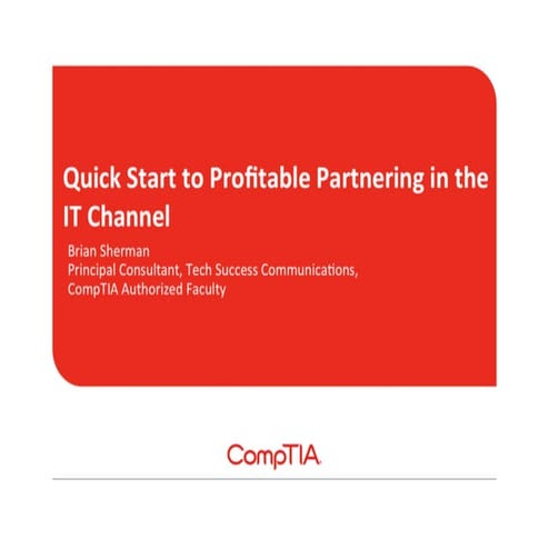 Quick Start to Profitable Partnerships in IT | PDF