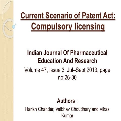 Compulsory license | PPTX