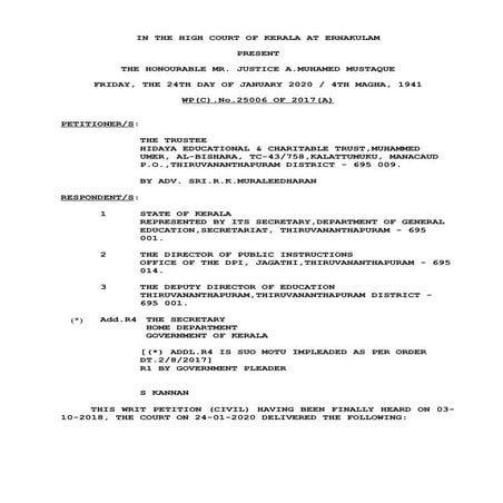 Compulsory religious teachings prohibited in all kerala schools high ...