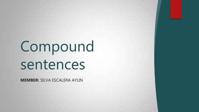 Compound sentences | PPS