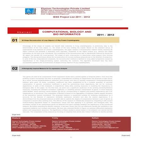 IEEE Final Year Projects 2011-2012 :: Elysium Technologies Pvt Ltd::Parallel Computing | PDF
