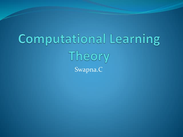 Computational learning theory | PPT Computational learning theory | PPT