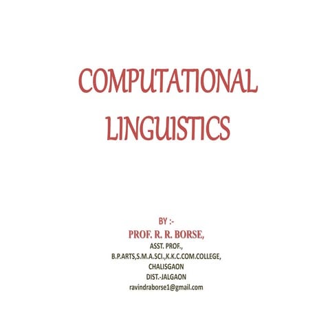 COMPUTATIONAL LINGUISTICS | PPTX