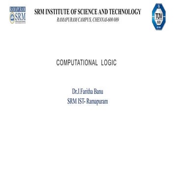 Computational logic First Order Logic | PPT