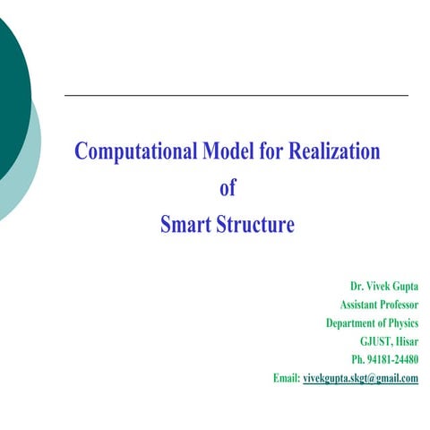 Computational Model for Realisation of Smart Structure | PPT