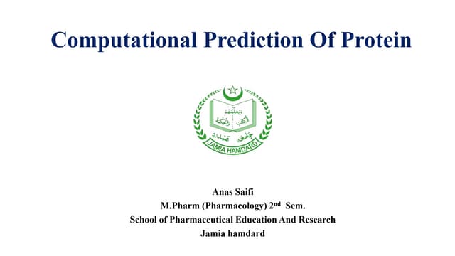 Computational Prediction Of Protein 1 Pptx