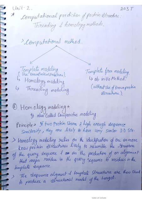 Computational predictiction of prrotein structure | PPTX