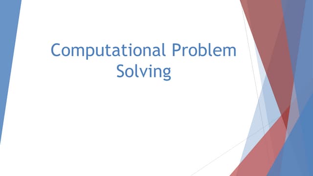 Computational Problem Solving 004 1 Pptx 1 Pdf Free Download