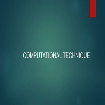 Computational technique | PPT