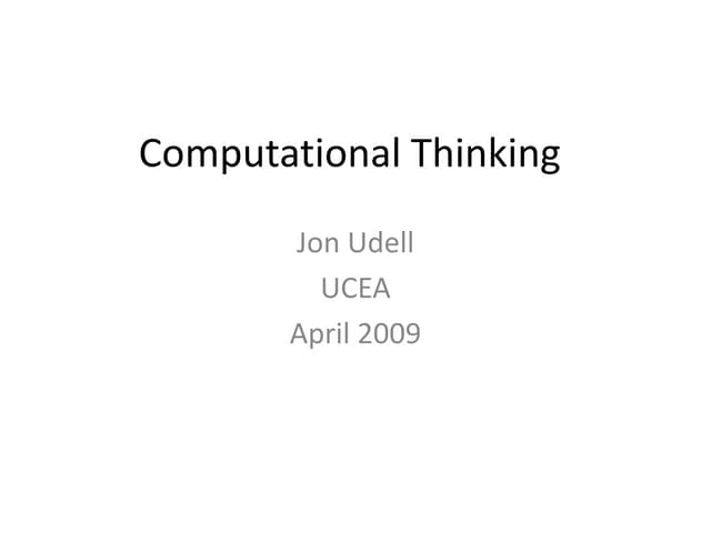 Computational Thinking Ppt